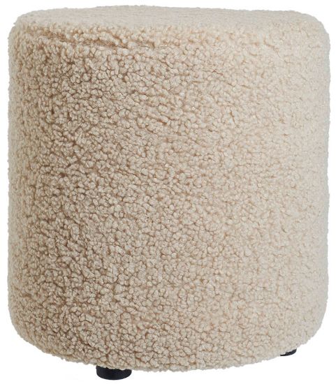 Krølle puff Ø40 cm cream | princessbutikken.no