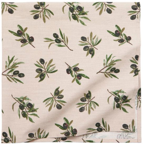 Oliven duk 90x90 lys beigemelert | princessbutikken.no